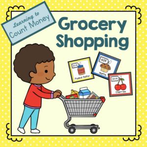 printable grocery store math -shopping lists, meal planning, and counting money