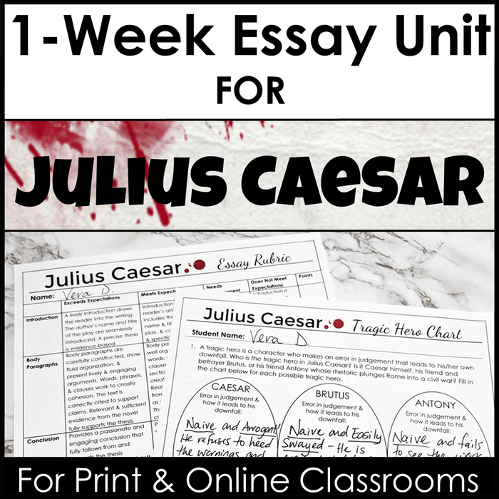 Literary Analysis Essay Pack for Julius Caesar by William Shakespeare