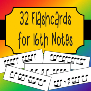 32 rhythm flashcards for sixteenth notes