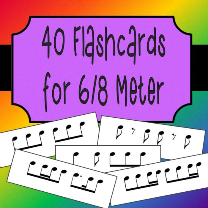 40 Rhythm Flashcards for 6/8 Meter