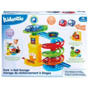 Kidoozie Park ‘n Roll Garage, Toy Playset with Vehicles for Toddlers 18 Months and Older (G02614)