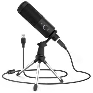 usb microphone, travor metal condenser recording microphone for laptop mac or windows cardioid studio recording vocals, voice overs,streaming broadcast and youtube videos