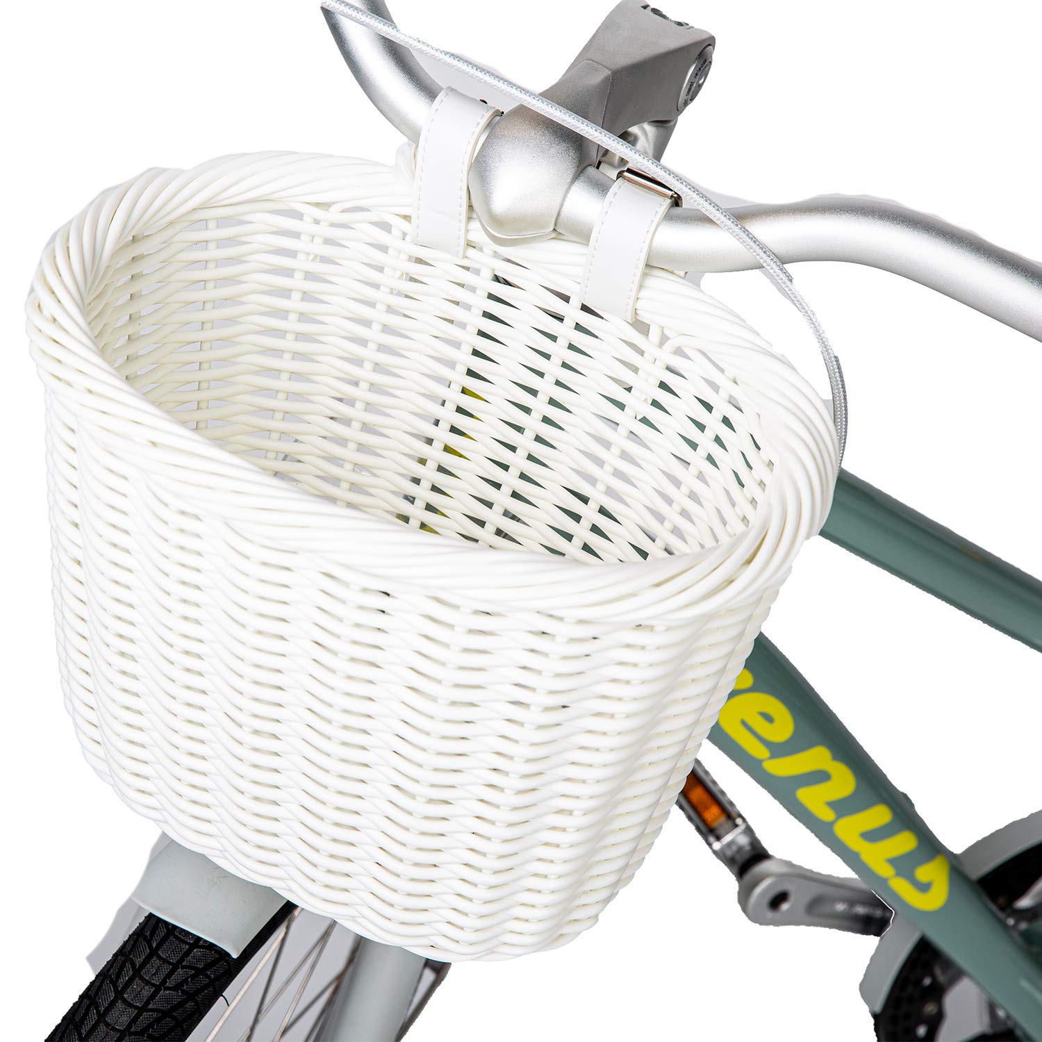 ZUKKA Bike Basket Woven Bike Basket for Adult Bikes Front/Kids Bike Handlebar with Adjustable Leather Straps Waterproof Storage Bicycle Basket, Multi-Colors