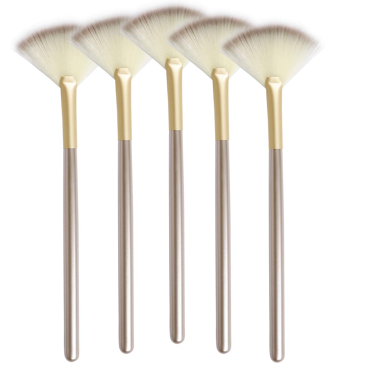 Slim Soft Facial Fan Brush,Makeup Cosmetic Multi Use, Mask Acid Applicator for Glycolic Peel Masques,Chemical Peel Brush,Pack of 5