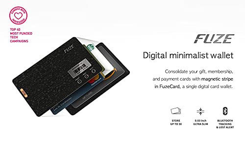 Fuze Card Membership | All-in-One Membership Card / e-membership card /Card-shaped digital minimalist wallet | loyalty card holder wallet | 0.03 inch ultra slim | DOES NOT SUPPORT EMV (IC Chip)