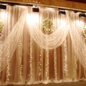 Christmas LED Curtain Lights - ilikable IP44 300LED 9.8*6.6FT Waterproof Indoor and Outdoor Fairy Twinkle String Lights USB-Powered UL588 Approved Decoration for Wedding Party Home Garden Bedroom Wall