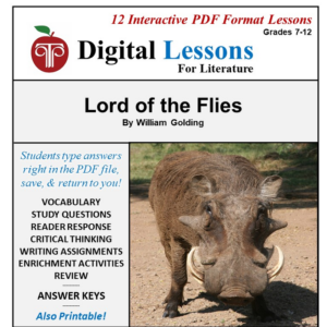 interactive pdf digital novel study for lord of the flies