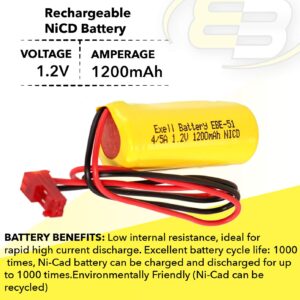 Exell Battery, 10-Pack, 1.2V 1200mAh Emergency/Exit Lighting Battery Fits & Replaces BGN1P201N2, BYD ELB1P201NB, CUSTOM-243, EMBSCN1215, 18004, Lithonia LQM OSI OSA007 CUSTOM-51 CUSTOM-33 Saft 16440