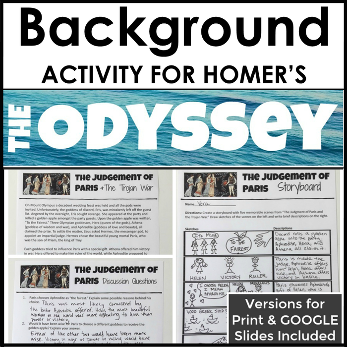 Background for The Odyssey - Judgement of Paris Storyboard With Google Drive Link for Print and Online Classrooms