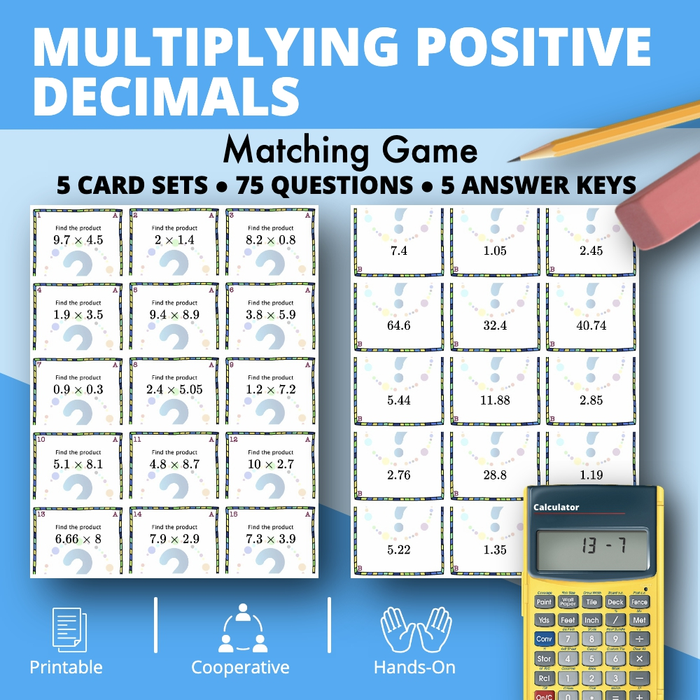 Multiplying Decimals Matching Game