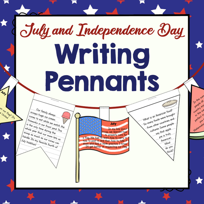 July and Independence Day Writing Pennants