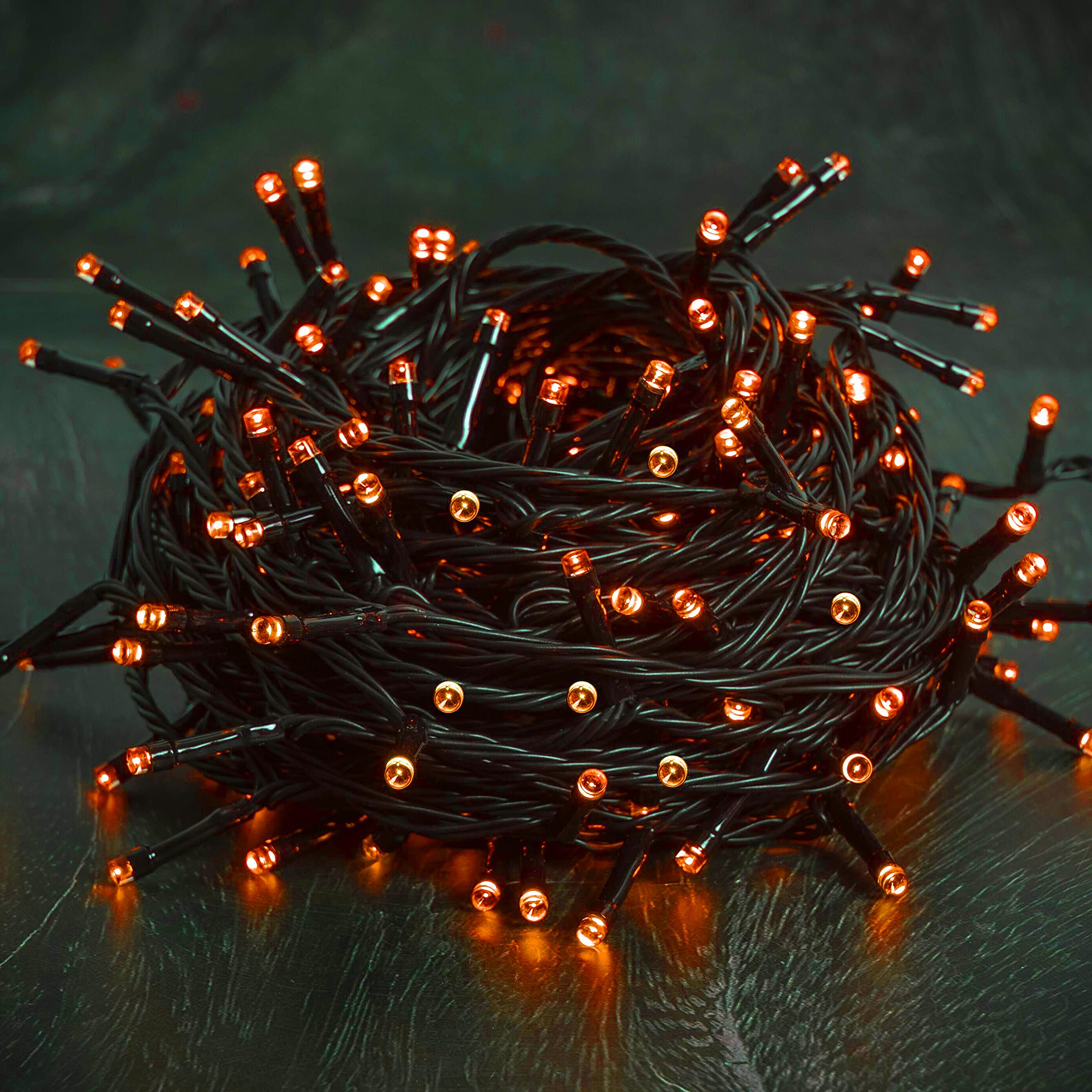 300 LED Halloween Lights, 98.5FT Halloween String Lights with 8 Lighting Modes, Waterproof & Connectable Mini Lights, Plug in for Indoor Outdoor Holiday Christmas Party Bedroom Decorations (Orange)