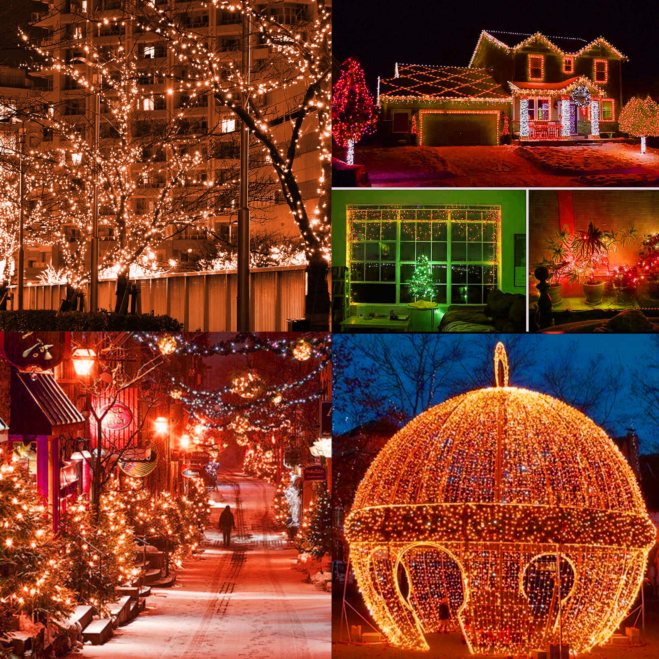 300 LED Halloween Lights, 98.5FT Halloween String Lights with 8 Lighting Modes, Waterproof & Connectable Mini Lights, Plug in for Indoor Outdoor Holiday Christmas Party Bedroom Decorations (Orange)