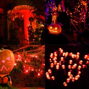 300 LED Halloween Lights, 98.5FT Halloween String Lights with 8 Lighting Modes, Waterproof & Connectable Mini Lights, Plug in for Indoor Outdoor Holiday Christmas Party Bedroom Decorations (Orange)