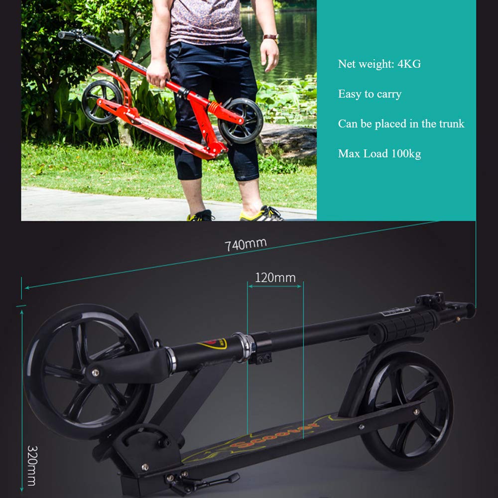 WRRAC-Trampolines Scooters for Kids 8 Years and up - Quick-Release Folding System - Dual Suspension System + Brake Big Wheels Great Kick Scooters for Adults and Teens