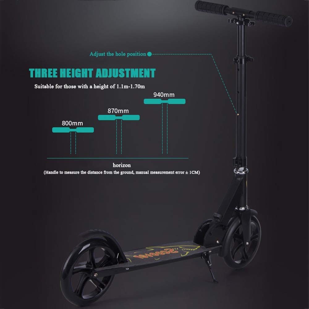 WRRAC-Trampolines Scooters for Kids 8 Years and up - Quick-Release Folding System - Dual Suspension System + Brake Big Wheels Great Kick Scooters for Adults and Teens