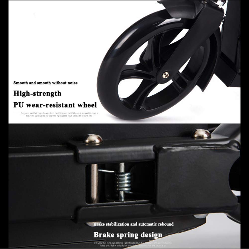 WRRAC-Trampolines Scooters for Kids 8 Years and up - Quick-Release Folding System - Dual Suspension System + Brake Big Wheels Great Kick Scooters for Adults and Teens