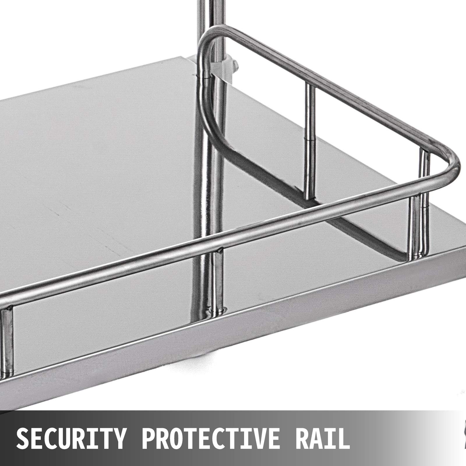 VEVOR Lab Rolling Cart 3 Shelves Shelf Stainless Steel Rolling Cart Catering Dental Utility Cart Commercial Wheel Dolly Restaurant Dinging Utility Services (23.4" x 15.6" x 33.2")