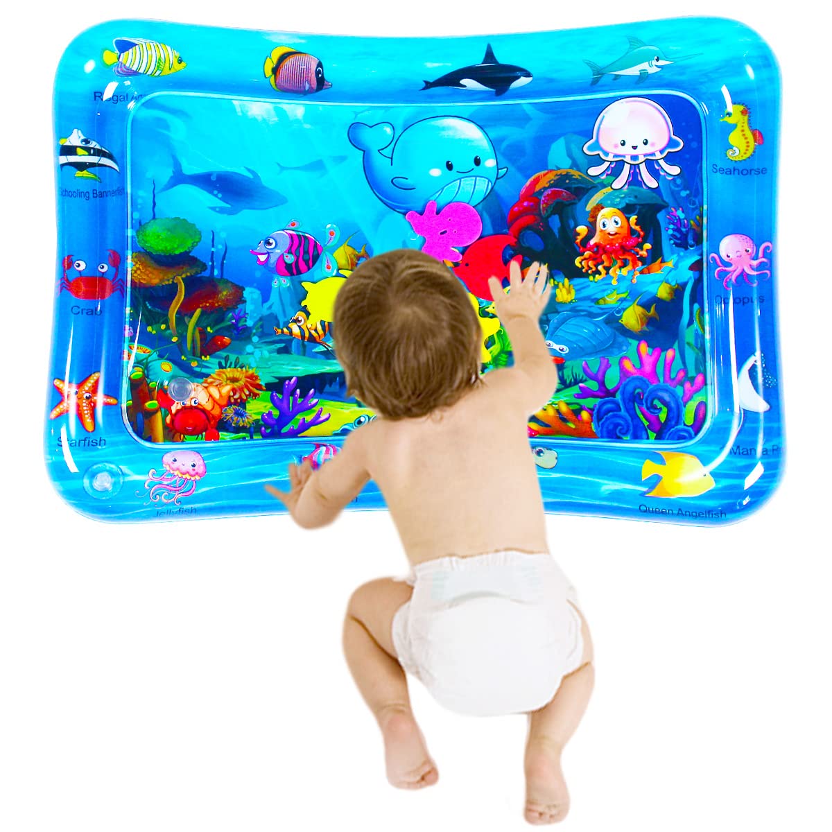 SUNSHINE-MALL Infant Toys, Tummy time Baby Toys, Inflatable Play Mat Water Cushion Baby Toys, Fun Early Development Activity Play Center for Newborn (70 x 50 cm)