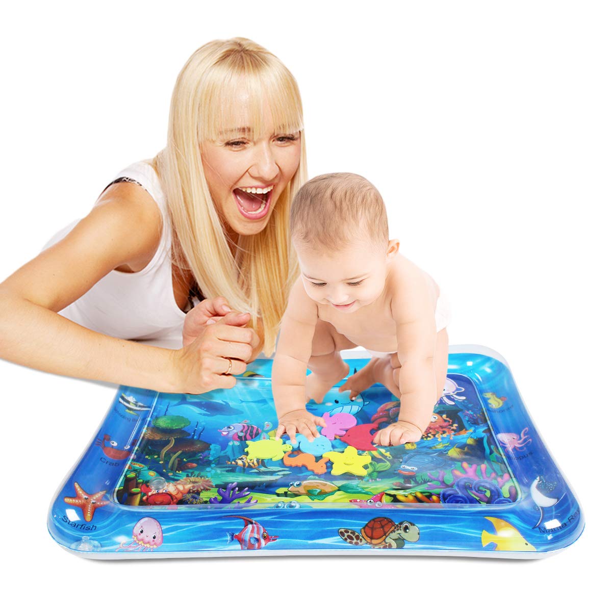 SUNSHINE-MALL Infant Toys, Tummy time Baby Toys, Inflatable Play Mat Water Cushion Baby Toys, Fun Early Development Activity Play Center for Newborn (70 x 50 cm)