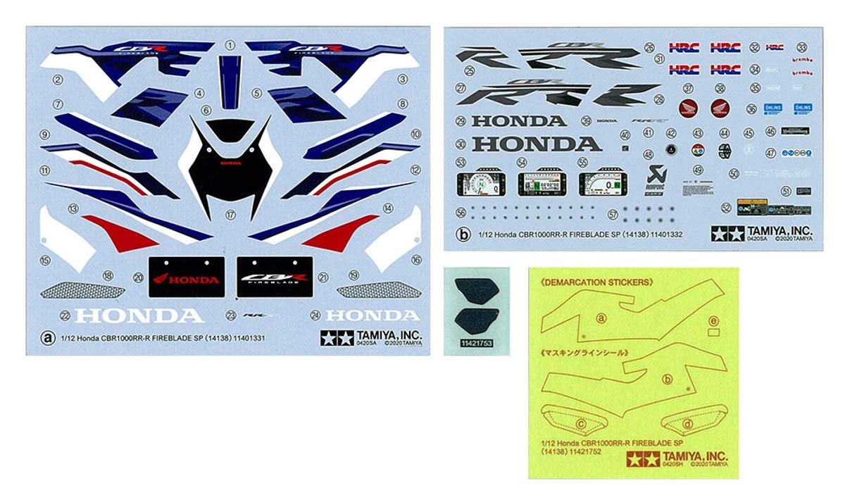 Tamiya 14138 300014138 1:12, Honda CBR 1000-RR-R Fireblade SP, Faithful Replica, Model Making, Plastic Kit, Hobby, Glueing, Model Kit, Assembling, Unpainted