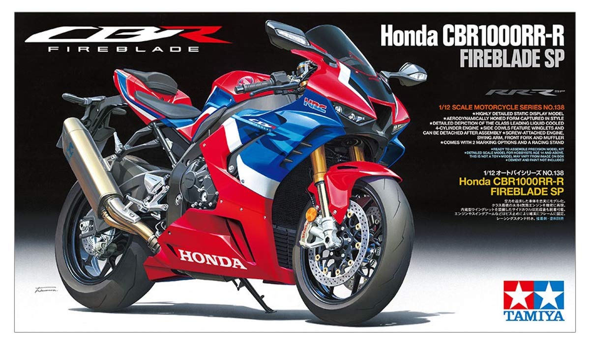 Tamiya 14138 300014138 1:12, Honda CBR 1000-RR-R Fireblade SP, Faithful Replica, Model Making, Plastic Kit, Hobby, Glueing, Model Kit, Assembling, Unpainted