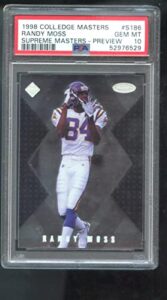 1998 collectors edge supreme master preview randy moss rookie graded card psa 10 collector's