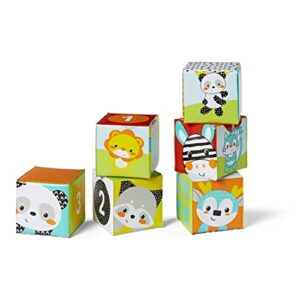 infantino colors & numbers bath blocks - 6 soft blocks for bath or playtime, adorable animals, numbers, colors and patterns, fun to stack, toss, grasp and learn, for babies and toddlers, 0m+