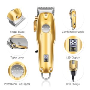 KEMEI Professional Hair Clippers Hair Trimmer for Men Cordless Mens Hair Cutting Kit 1986 Pro for Barbers with LED Display Rechargeable Quite