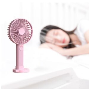 Mini Handheld Fan, Small Handheld Fan Portable with Base, USB Desk Fan Rechargeable Personal Cooling Fan for Office Travel Outdoors