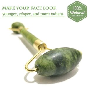 GOTDYA Jade Roller for Face,100% Natural Jade Face Roller Anti Aging Jade Stone Face Massage Roller, Jade Facial Roller Massager for Woman Face & Eye Massage