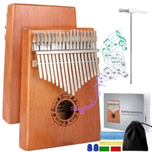 kalimba thumb piano, horse finger piano 17 keys start kits musical instrument gift for kids adult (17 keys kalimba)