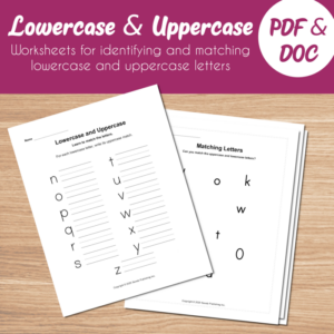 alphabet lowercase and uppercase worksheets