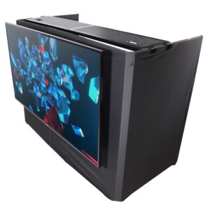 ProX XF-MESAMEDIA MK2 DJ Facade Table Station Includes TV Mount, White & Black Scrims and Carry Bag