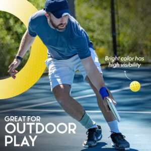 Outdoor Pickleball Balls USAPA Approved 6, 12 & 48 Packs Professional for Sanctioned Tournament Play 40 Holes & Specifically Designed for Outdoor Courts (12 Pack, Yellow)