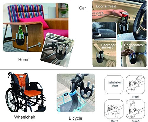 Stroller Cup Holder with Flexible Grips and Newly Designed Adjustable Straps, Universal, 360 Degrees Rotation, Multi-Functional 2020-Model