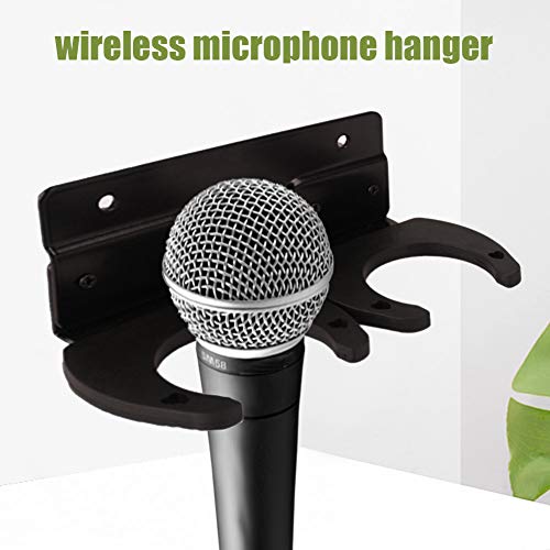 BNYTXV Microphone Stand, Wireless Microphone Double Hook Hanger Holder