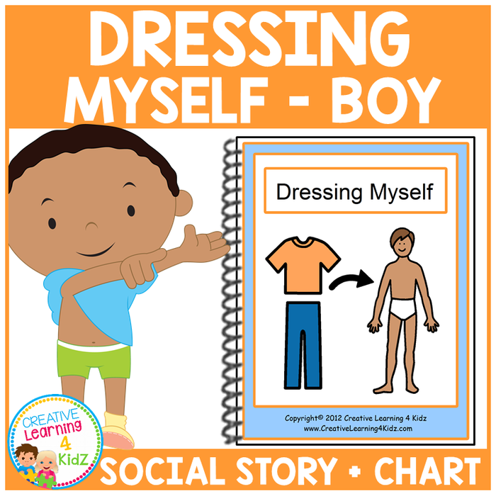 Dressing Myself (Boy) Social Storybook + Chart