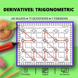 calculus derivatives: trigonometric maze activity sets