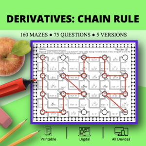 calculus derivatives: chain rule maze activity sets