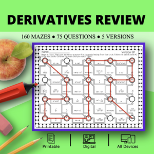 calculus derivatives review maze activity sets