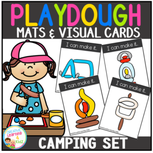 playdough mats & visual cards: camping