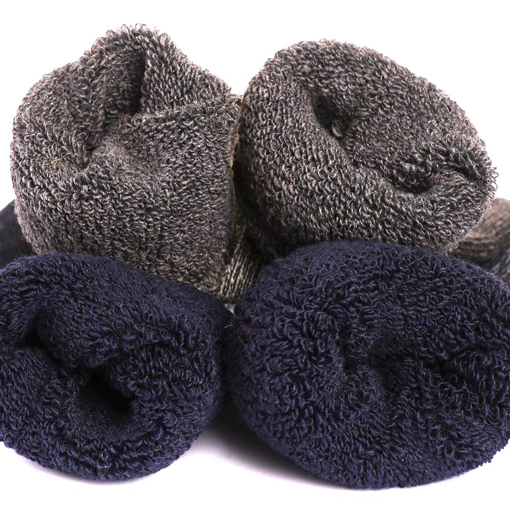 Mens Merino Wool Thermal Socks - Soft Warm Fuzzy Winter Heavy Cushion Hiking Socks (Multi1-Super Thick 3pack)