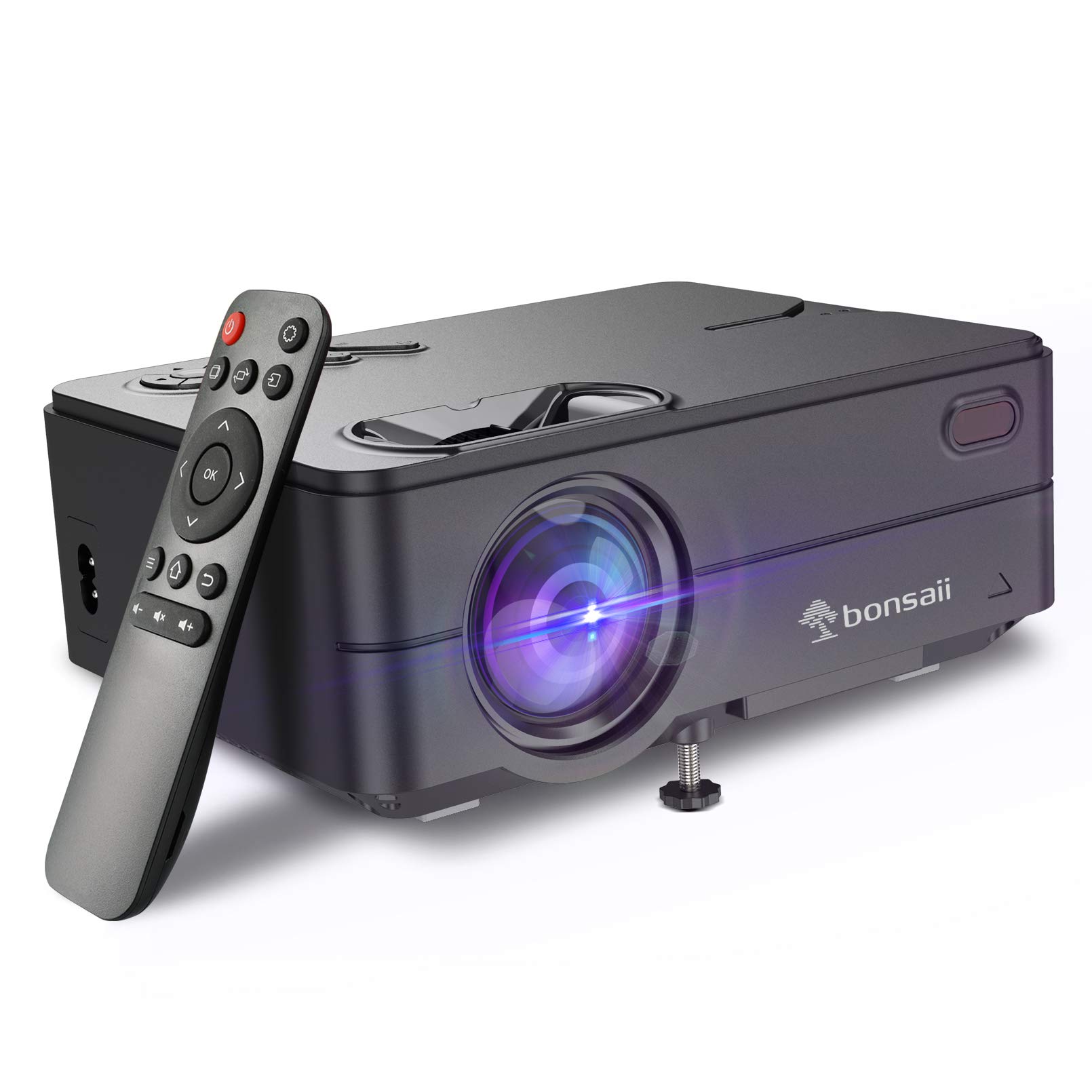 Mini Video Projector, Portable Outdoor Movie Projector 1080P Supported, 4500 Lux LED Phone Projector for Home Theater, Compatible with iPhone, Android, TV Stick, HDMI,USB, PS5, Black