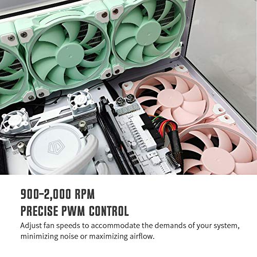 ID-COOLING ZF-12025 Pastel 120mm Case Fan White LED PWM Fan for PC Case/CPU Cooler (Piglet Pink)