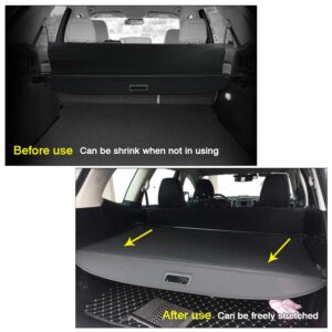 Powerty Compatible with Cargo Cover Ford Edge 2023 2015-2022 Rear Retractable Trunk Shade Shield Luggage Tonneau Cover Black No Gap