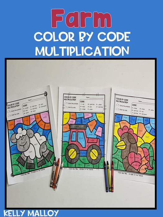 Farm Multiplication Color By Number