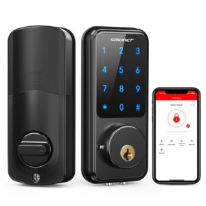 smart lock, smonet touchscreen keypad deadbolt, keyless door entry for exterior door, passcode code front door lock, wifi door lock compatible with alexa, bluetooth deadbolt lock for home office