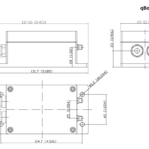 qBoxMini DIY IOT Enclosure Kit (Two SMAs), IOT Enclosure for Arduino MKR Feather ESP32 Cellular LoRa WiFi Board, Waterproof IP65 Enclosure with Glands, prototyping PCB and Two SMA connectors