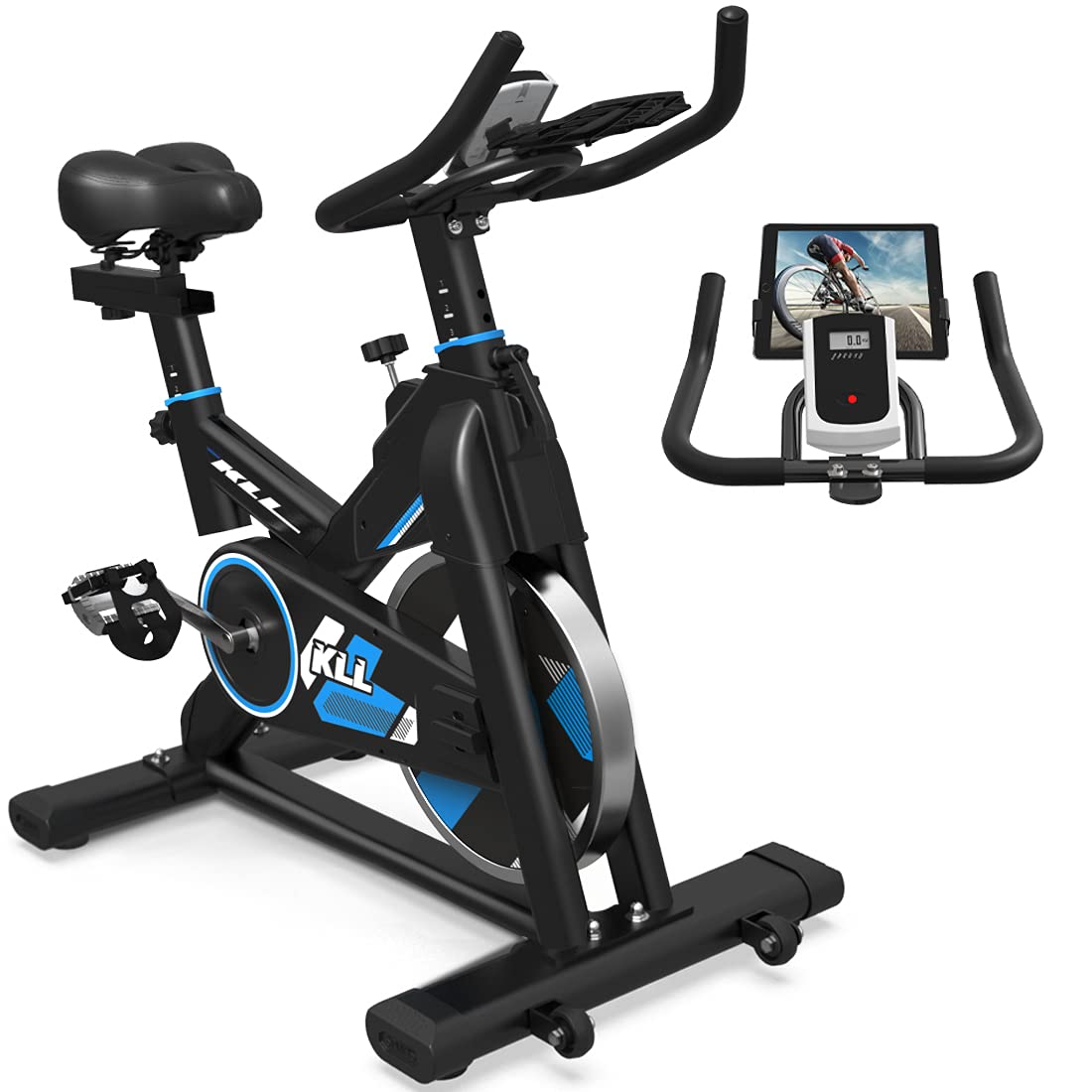 LABODI Exercise Bike, Stationary Indoor Cycling Bike, Cycle Bike for Home Cardio Gym, Belt Drive Workout Bike with 35 LBS Flywheel, Thickened Frame Upgraded Version